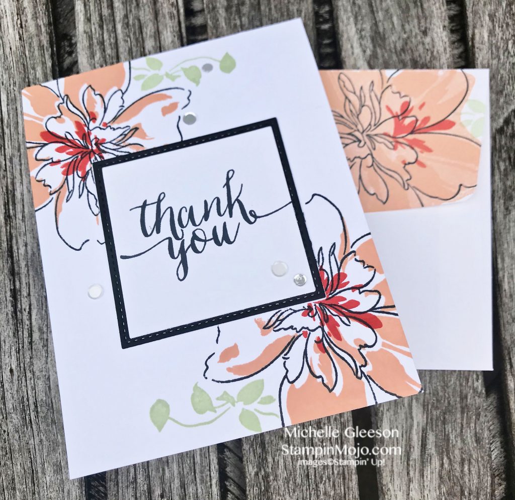 Altenew Floral Art Thank you card Michelle Gleeson - Stampin' Mojo